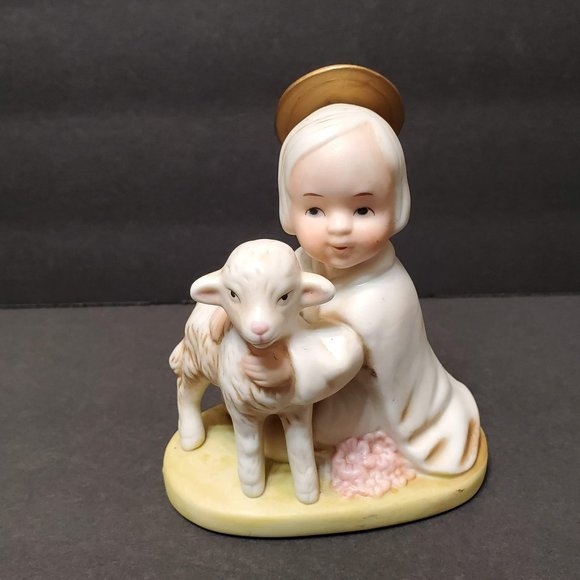 Homco | Accents | Homco Holy Child With Lamb Vintage Figurine Made In ...